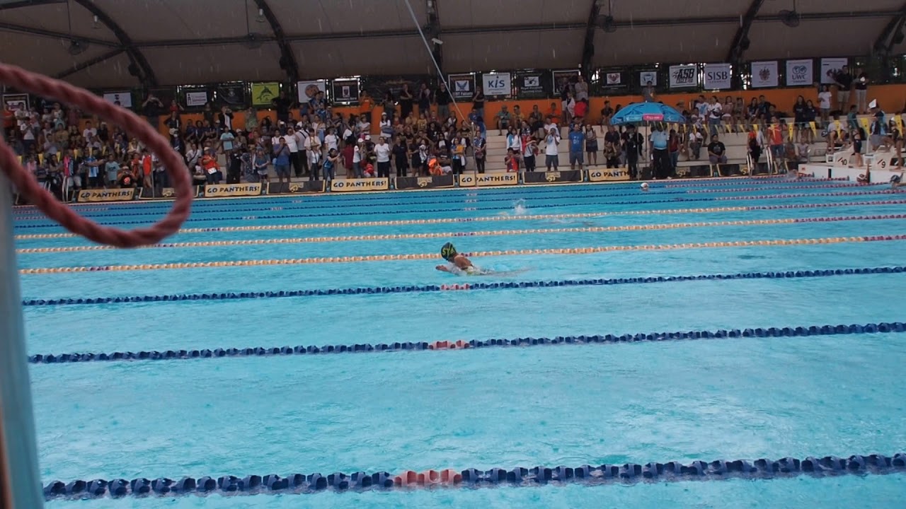 Trish swam 4*25 metre Medley Relay in the ISB Swim Fest 2018 - YouTube