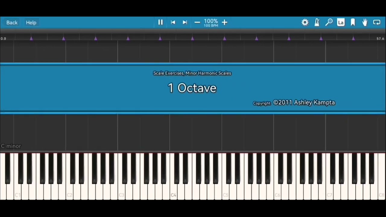Synthesia - Scale Exercises, Major Scales - 1 Octave x3 and Root ...