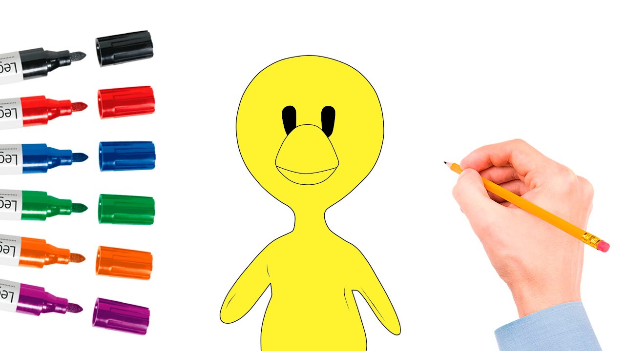 Easy drawing. How to draw a yellow rainbow friend. - YouTube