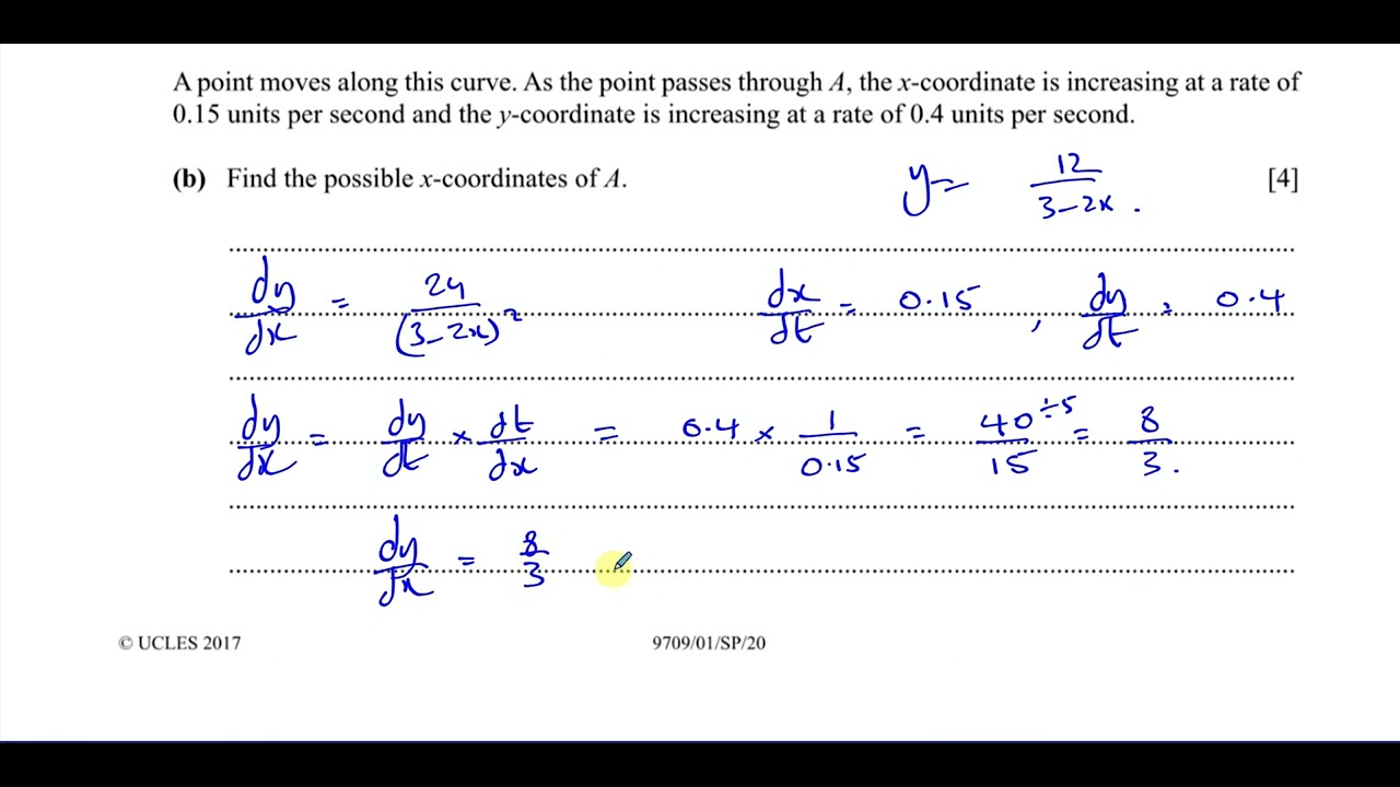 CAIE 9709/01/SP/20, Specimen Paper P1 (2020), Q8, Differentiation,The ...