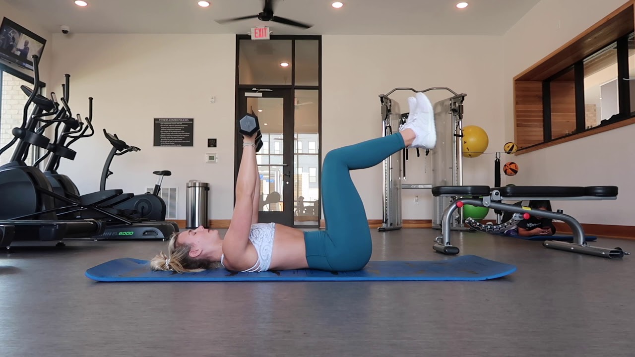 deadbug DB chest press - YouTube