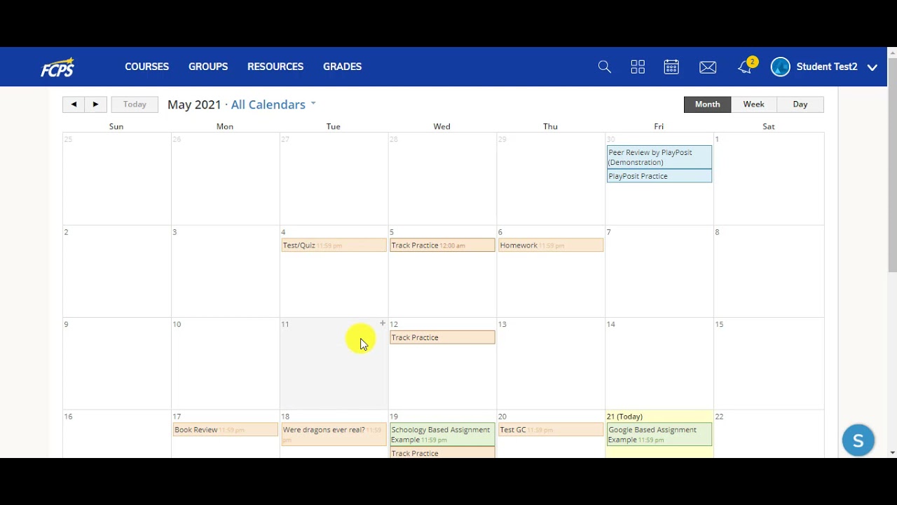 Calendar Functions - Student View - YouTube