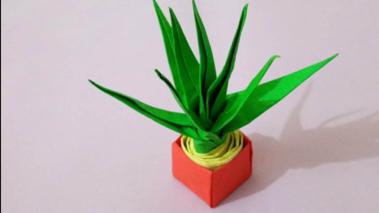 origami pot plant| mini plant tutorial| paper craft| origami plant ...