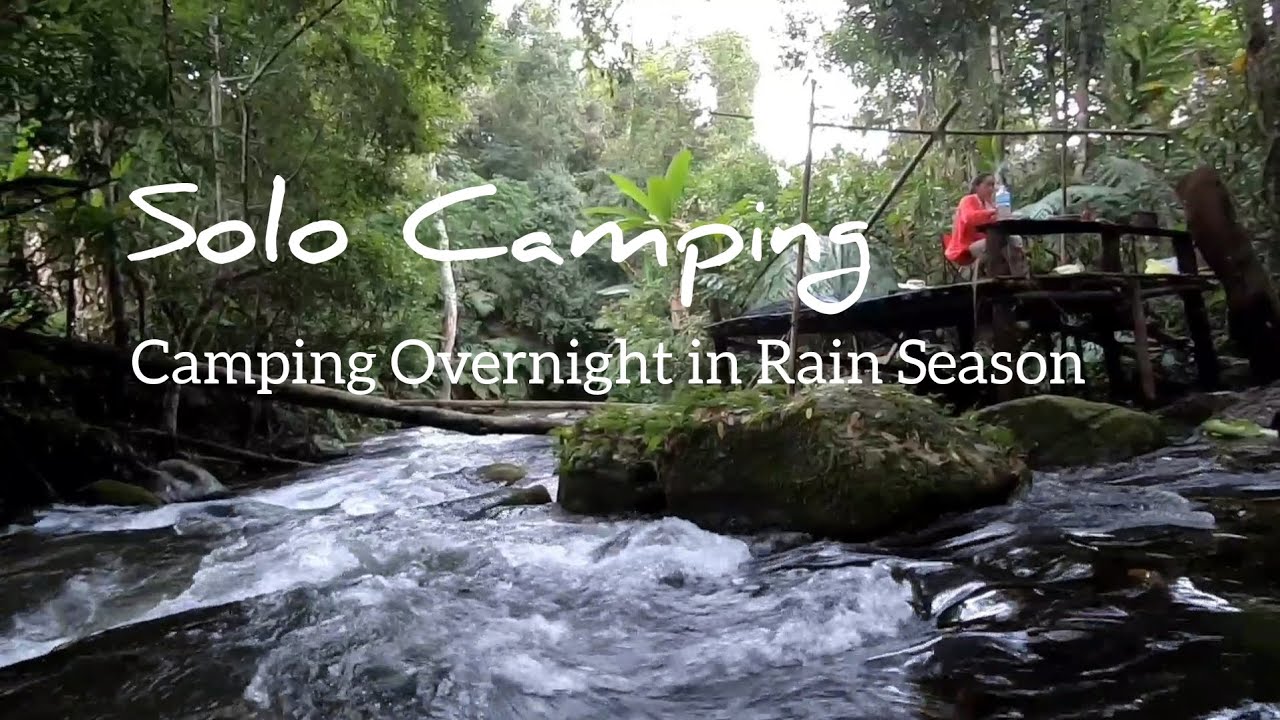Solo Camping; Camping Overnight in Rain Season|Cooking & Relex with ...