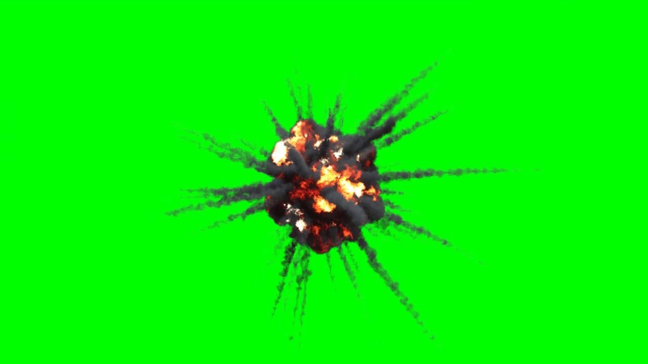 Explosion with debris in green screen - YouTube