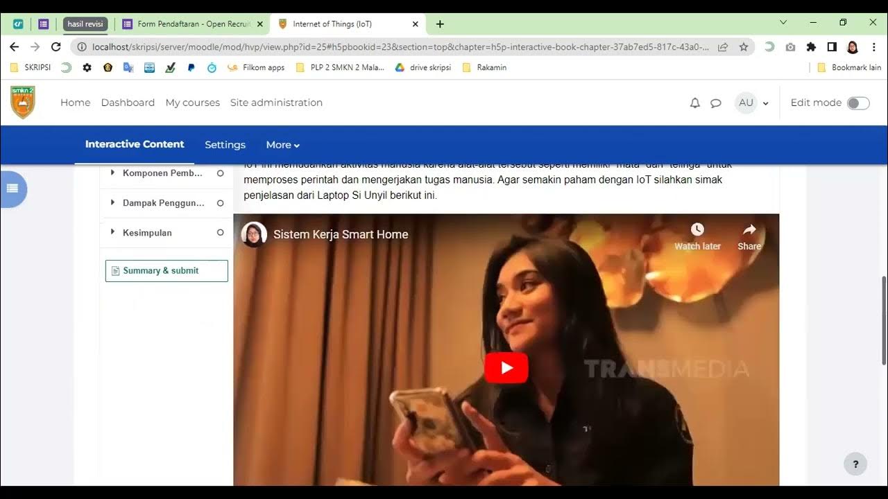 Fungsionalitas Moodle plugin h5p ADDIE - YouTube