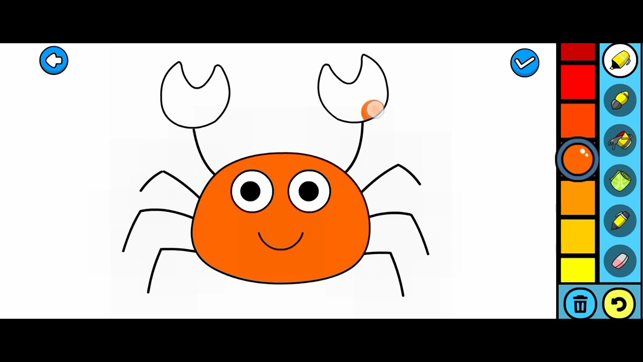 Crab Art | Kids Drawing & Color Filling Video - YouTube