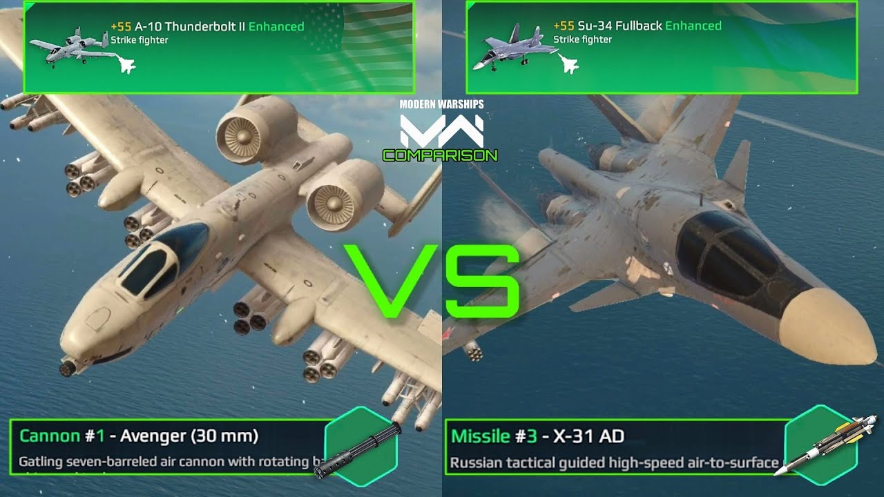 A-10 Thunderbolt II VS Su-34 Fullback | Strike Fighter Comparison ...