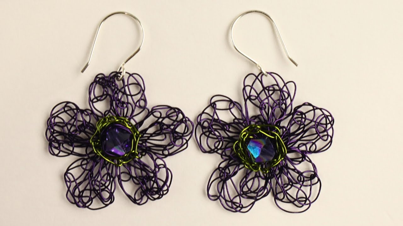 Crochet Wire Flower Earrings Tutorial - YouTube