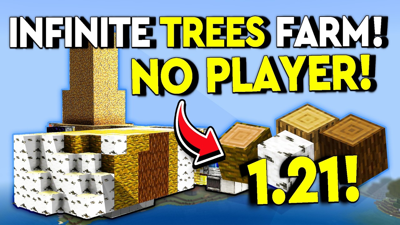 BEST TREE FARM! 1.21 Minecraft Bedrock Tutorial - MCPE/Xbox/PS4 ...