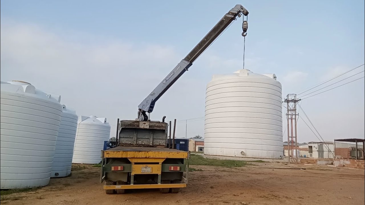 Big Water Tank Loading Work from Boom Truck 🚒🚒 - YouTube