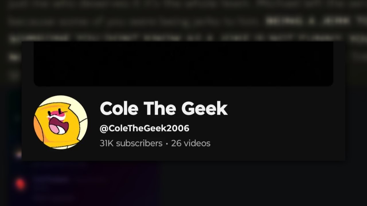 ColeTheGeek: The Most Vile OSC Youtuber - YouTube