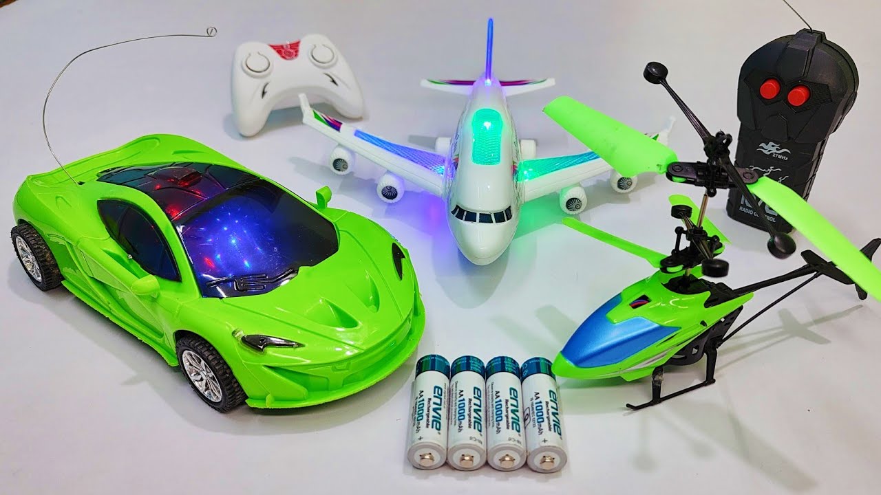 3D Lights Mini Airbus A380 and 3D Lights Rc Car | helicopter | remote ...