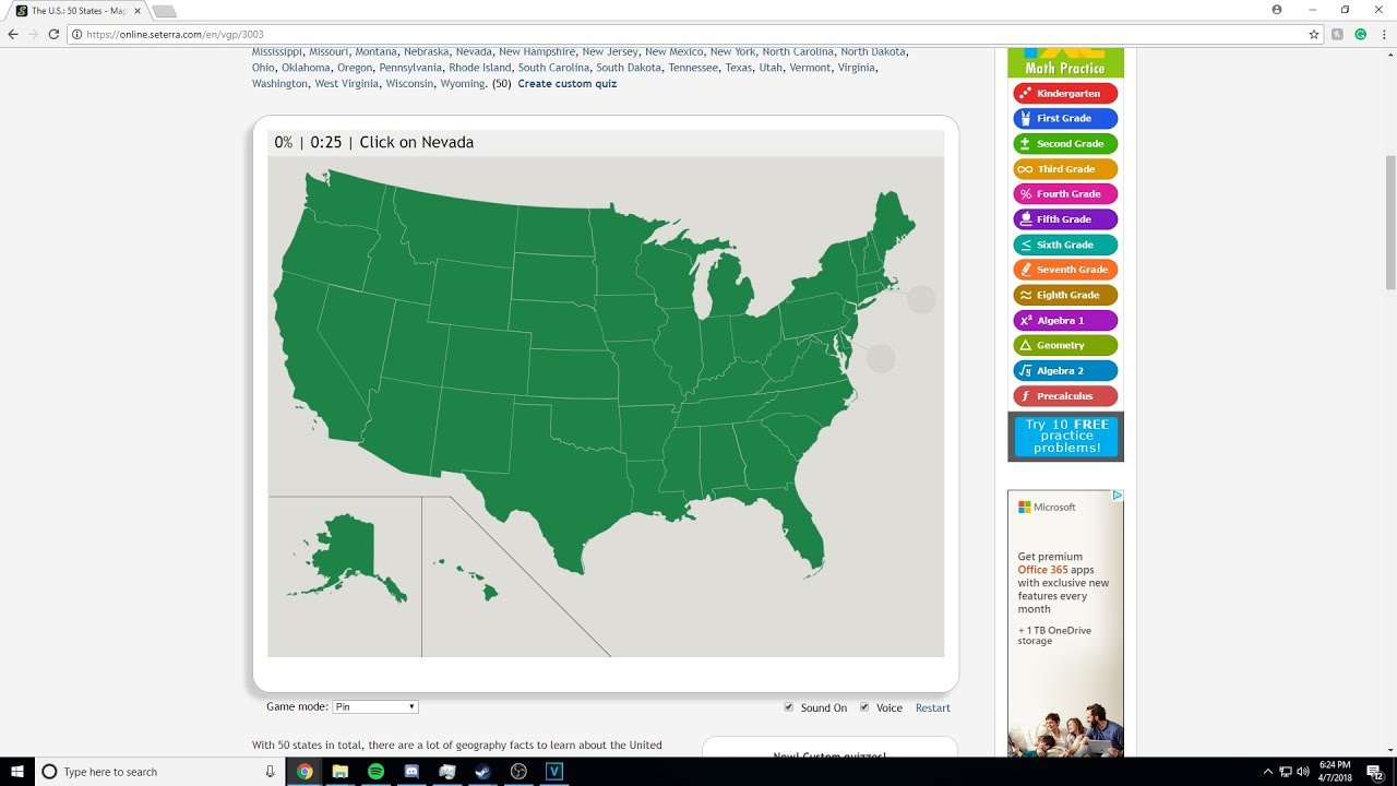 US 50 States Map Quiz Speedrun - 0:56 - YouTube