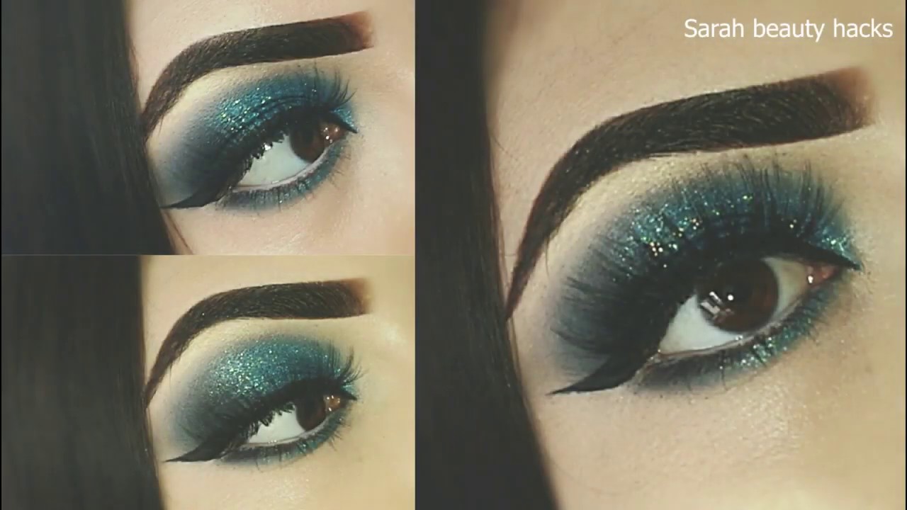 Blue Glitter Smokey Eye Makeup Tutorial For Beginners Youtube