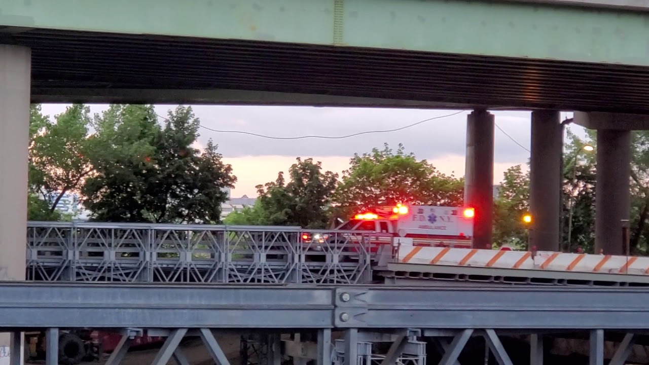 FDNY EMS Responding On The Now Temporary Unionport Bridge In The Bronx ...