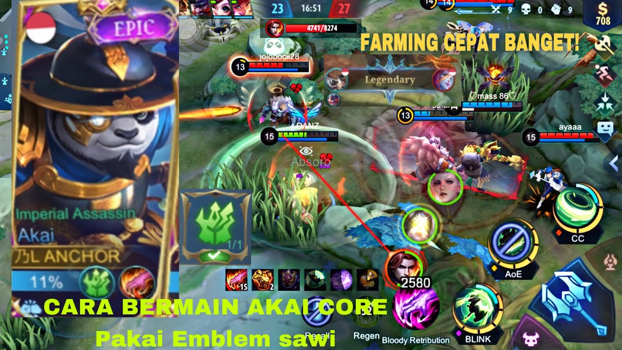 TUTORIAL CARA BERMAIN HYPER AKAI - AKAI NEW EMBLEM JUNGLE & BUILD TANK ...