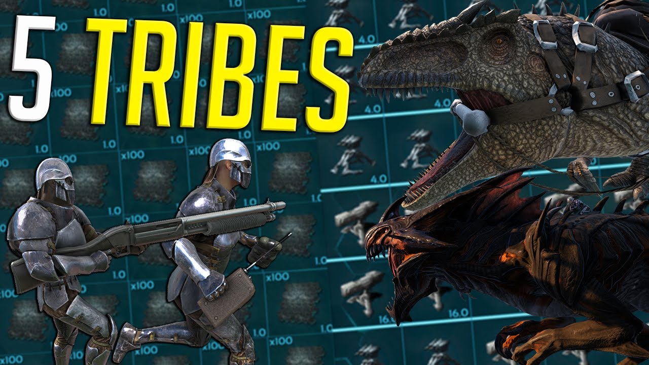 DUO Against 5 Big Tribes In ARK - YouTube