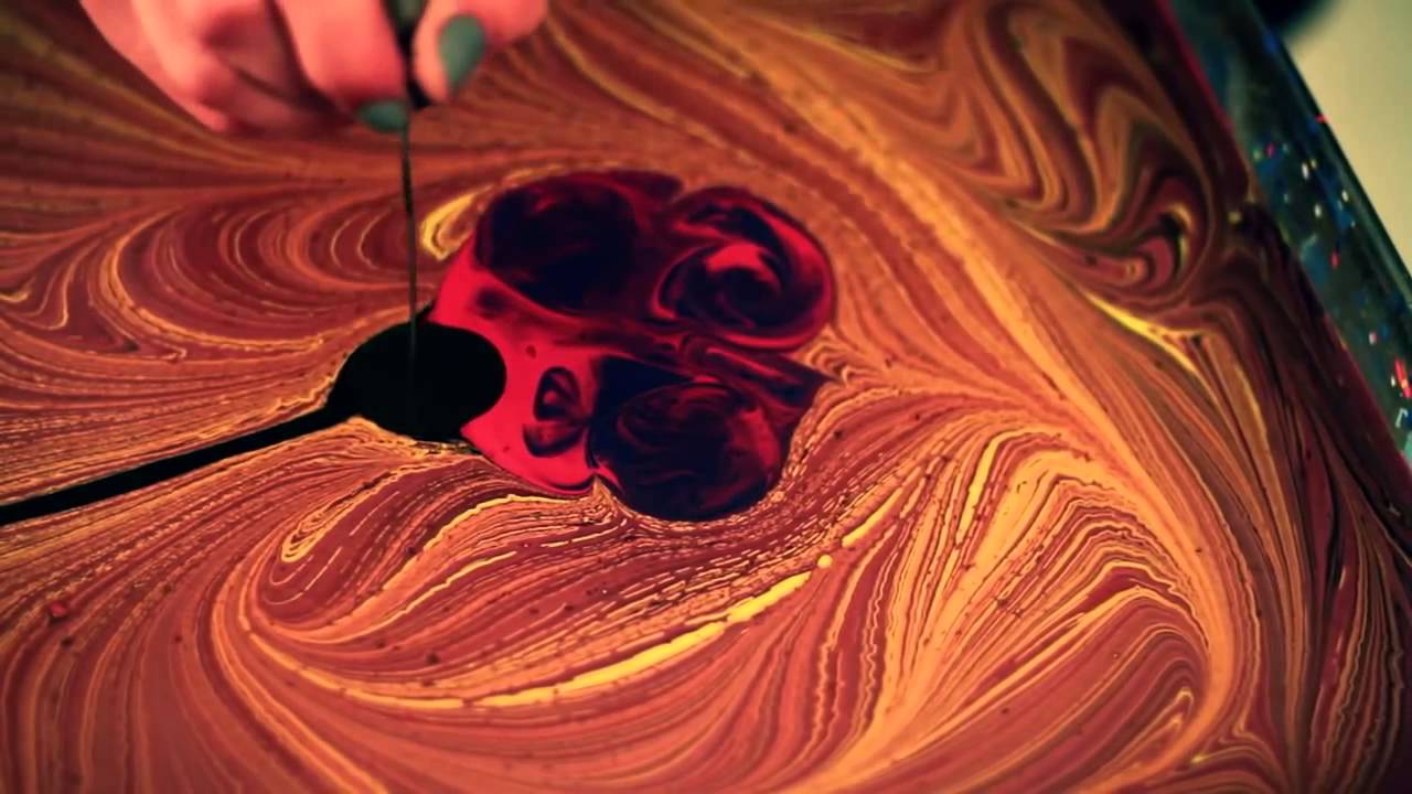 Ebru-su sanatı - YouTube