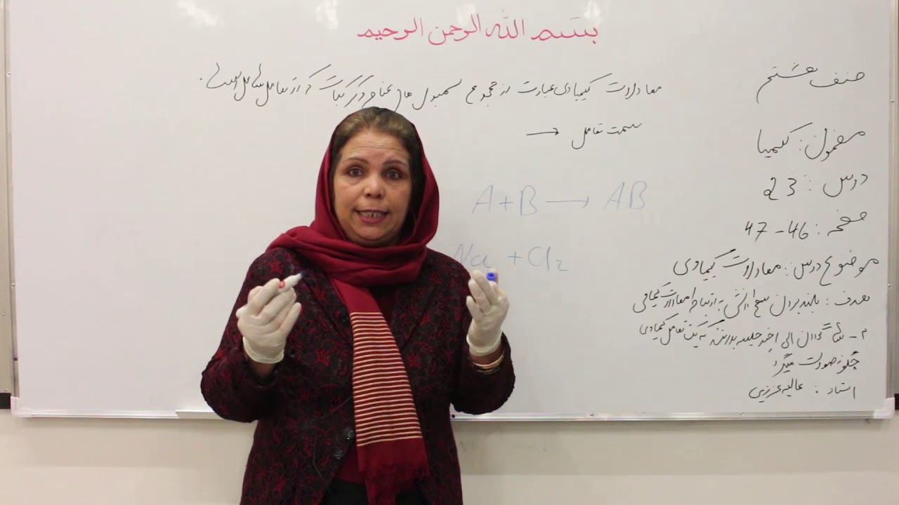 صنف هشتم مضمون کیمیا درس بیست و سوم معادلات کیمیاوی Youtube