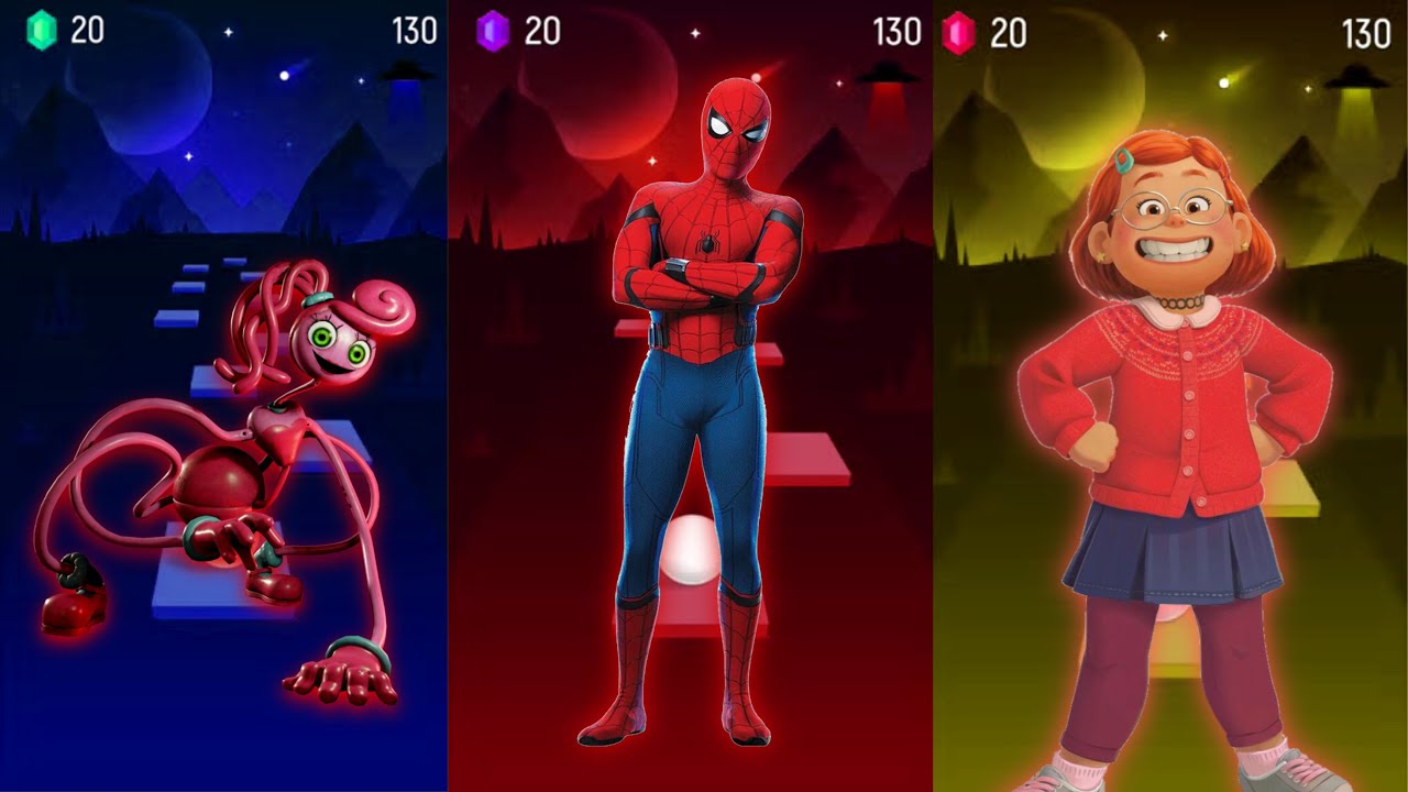Tiles Hop - Mommy Long Legs vs Turning Red vs Spider man - YouTube