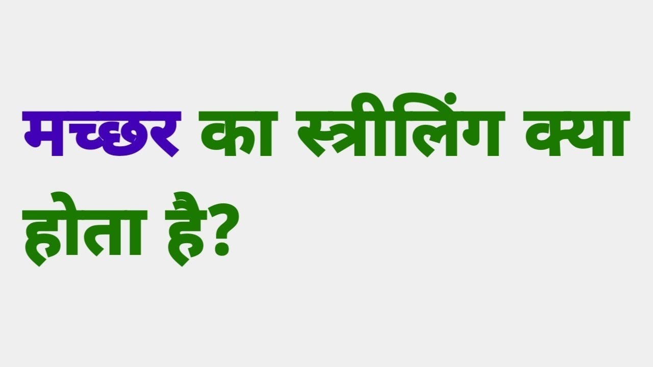 मच्छर का स्त्रीलिंग क्या होता है | machhar ka striling kya hota hai ...