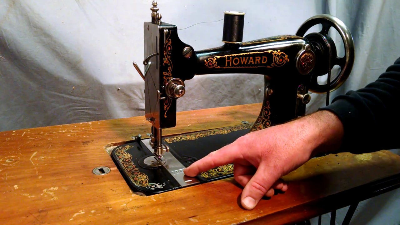 Serviced Antique Ornate Howard Treadle Sewing Machine 1106263 - YouTube