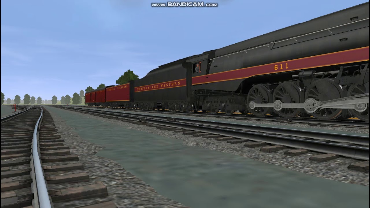 N&W 611 Running Around The Yard Trainz - YouTube
