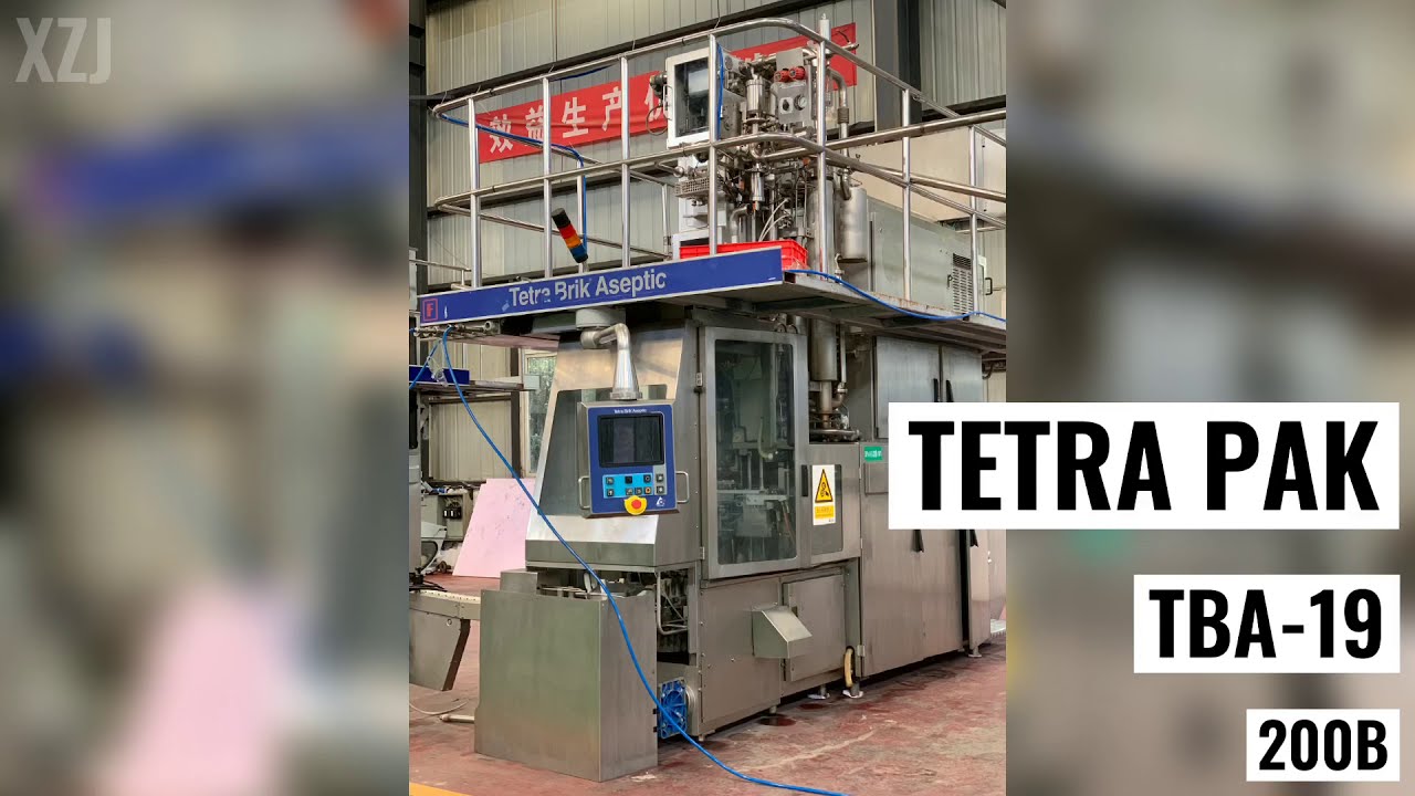 Used Tetra Pak TBA-19 125/200/250ml machine for sale - YouTube