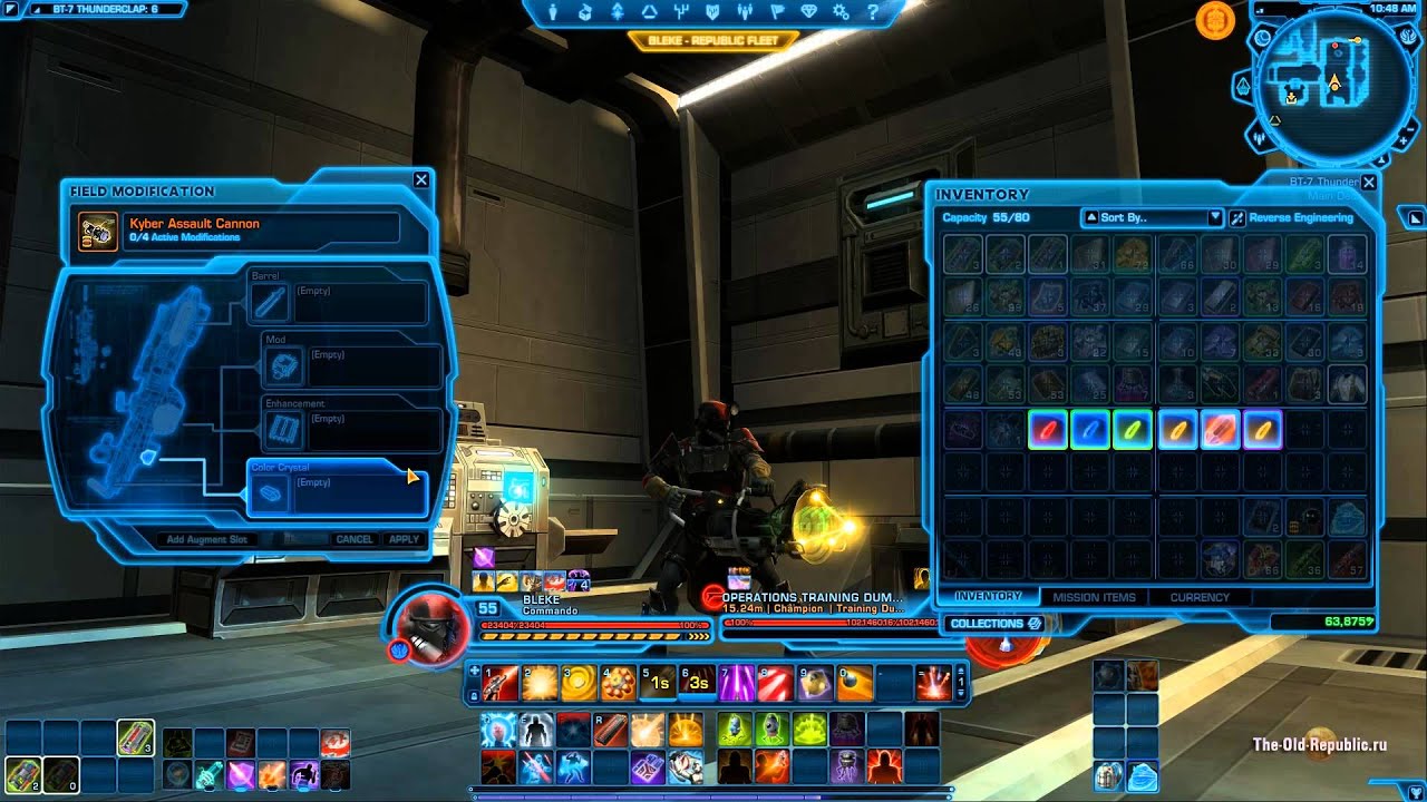 SWTOR: Kyber Assault Cannon + Color Crystals - YouTube