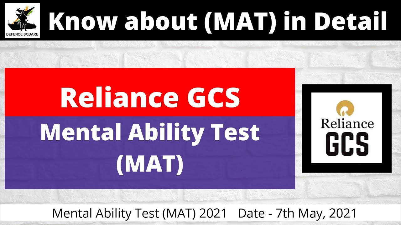 Reliance GCS || Mental Ability Test || (MAT 2021) - YouTube