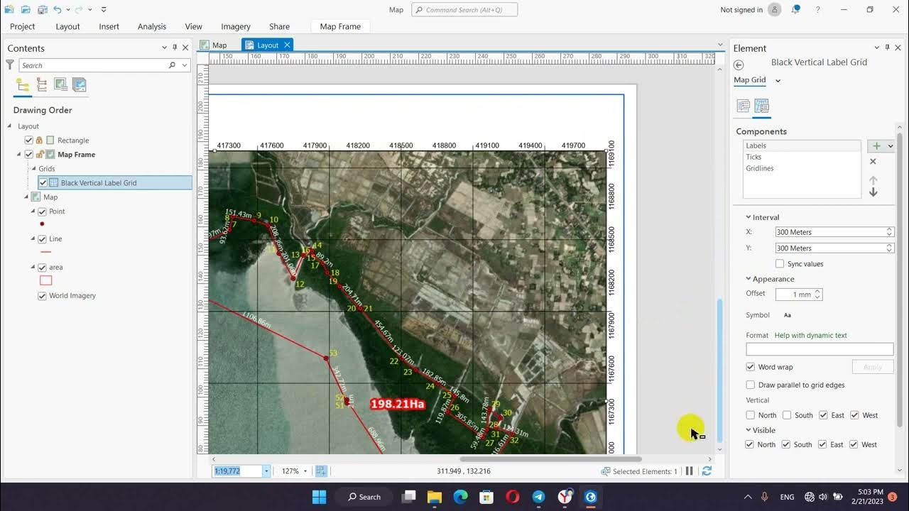 របៀបប្តូរ Grid interval ក្នុងកម្មវិធី ArcGIS pro - YouTube