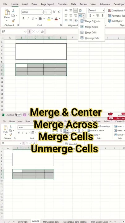 Merge Cells #excel #exceltutorial #shorts #exceltricks #microsoftoffice #exceltips - YouTube
