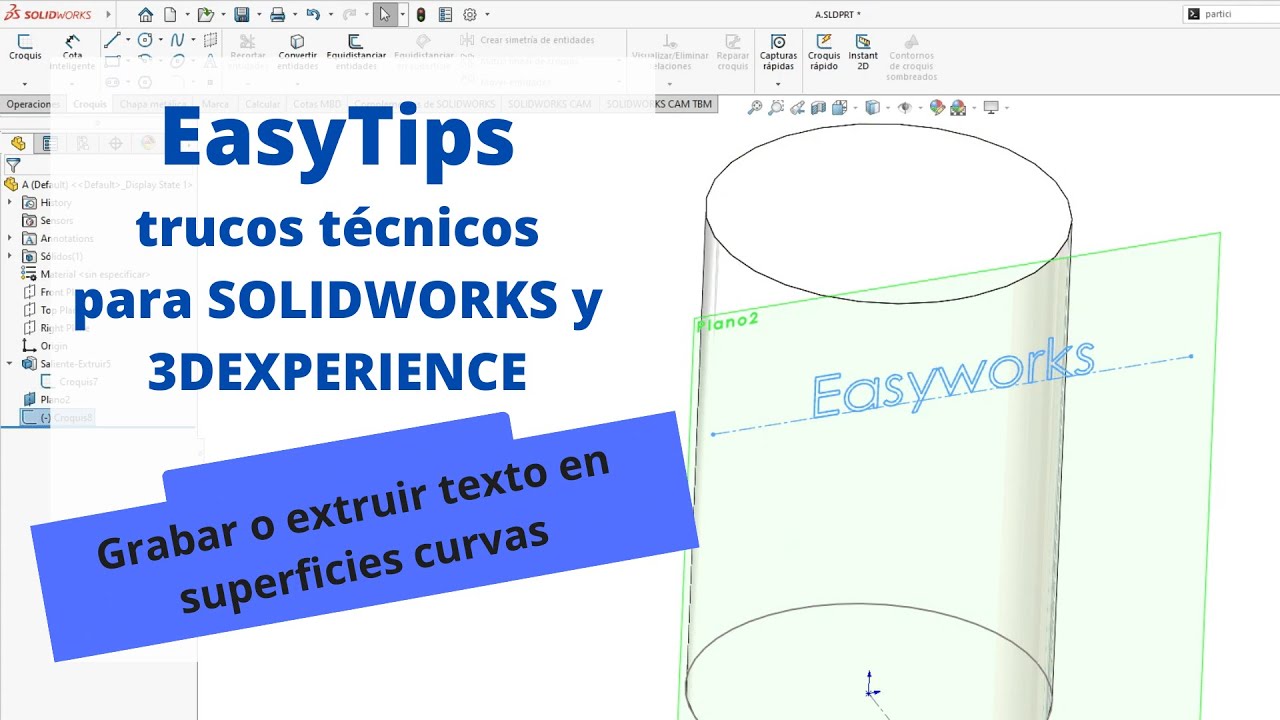 EasyTip: Grabar o extruir texto en superficies curvas - YouTube