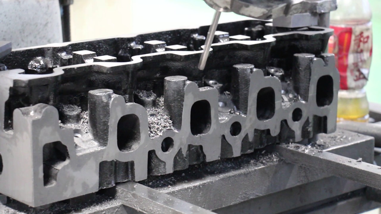Cylinder Head Production Process-Drilling (2) - YouTube