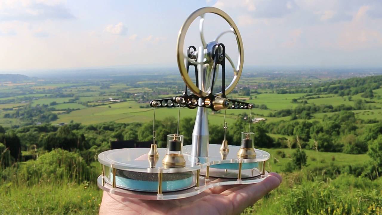 KS90T Solar. Running just from sunlight. Solar powered Stirling engine ...