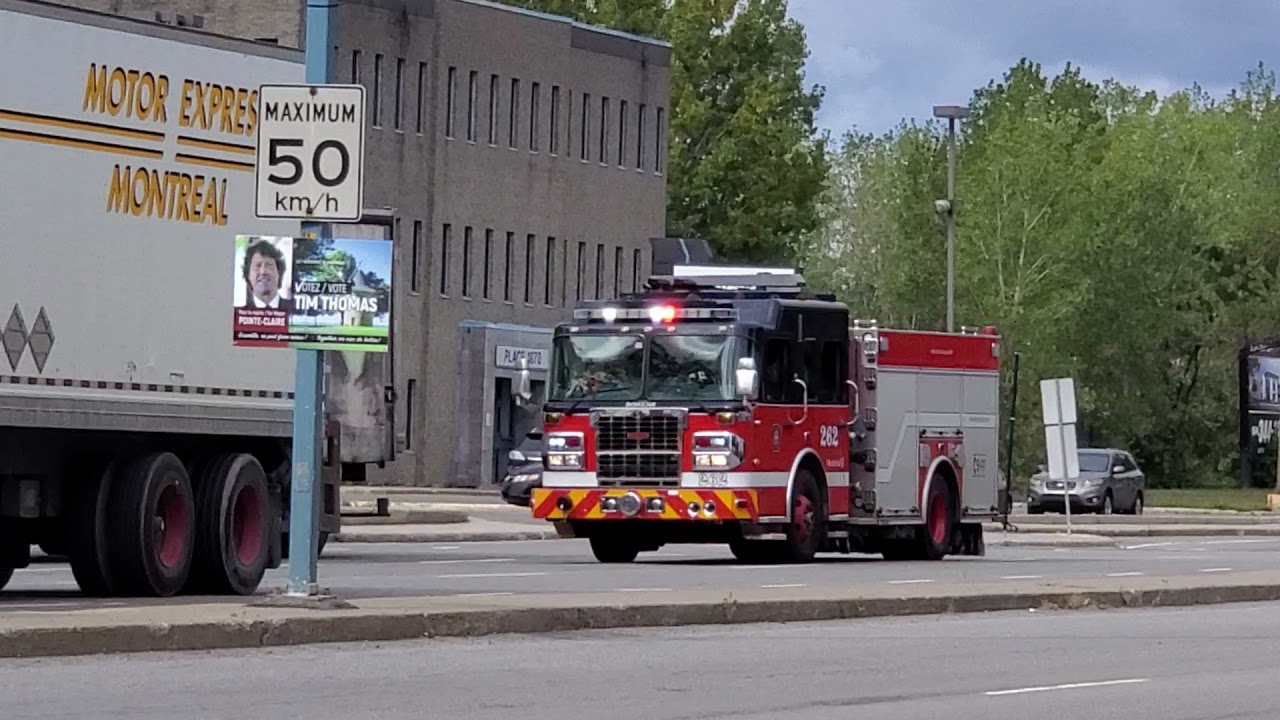 Montreal SIM Pumper 262 responding - YouTube