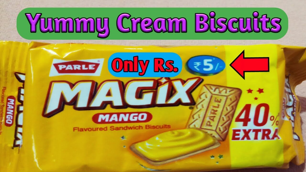 Parle Magix Mango Flavoured Cream Biscuits | Unboxing And Review ...