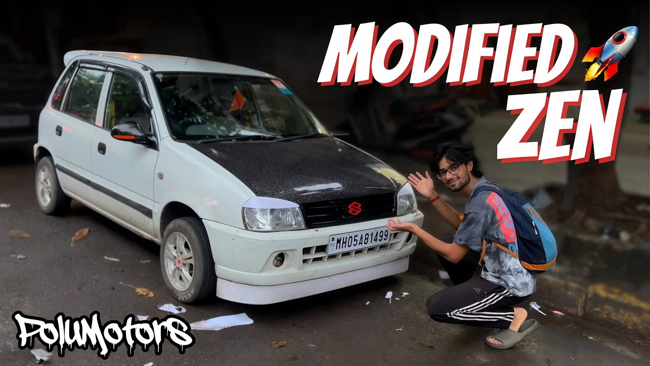 Suzuki Zen Modified ! : Wrap Bonnet Carbon Fiber 😱| #polumotors - YouTube