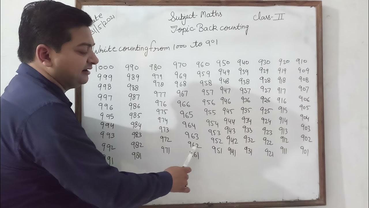 Class 2nd / Maths / Topic Back Counting from 1000 to 901 - YouTube