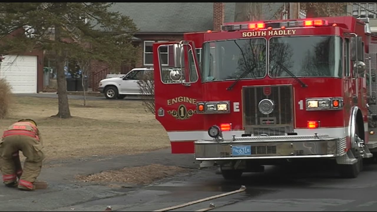 Detached garage catches fire in South Hadley - YouTube