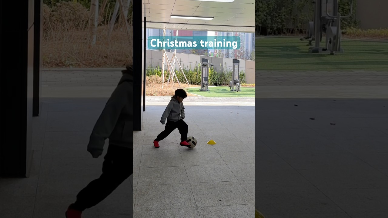 Christmas football training my son - YouTube
