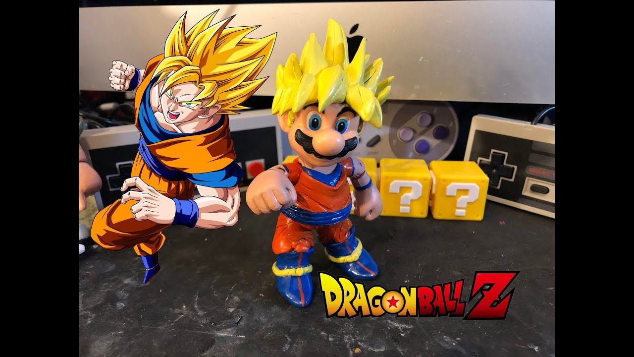 Goku Mario (CUSTOM!!) Dragon ball z nintendo toys dbz super mario bros ...