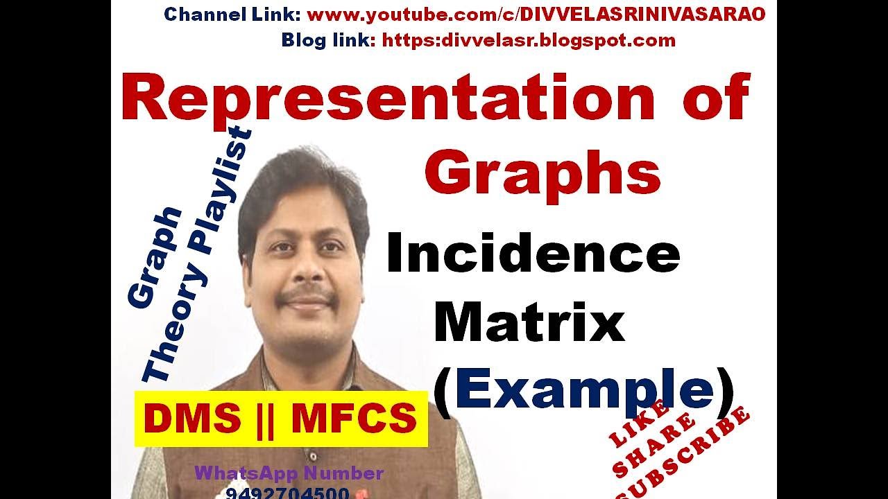 Representation of Graphs || Graph Representation || Incidence Matrix || Adjacency Matrix DMS ...
