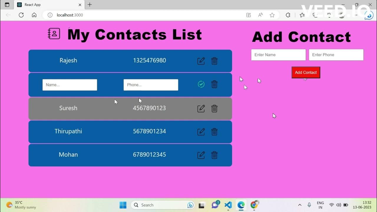 Contact-list || Coding Ninjas || React Skill Test - YouTube