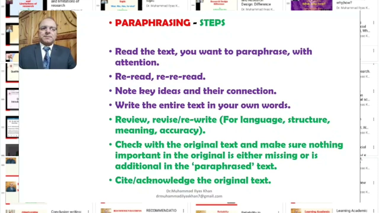 Paraphrasing in Academic Writing: What, Why, How? - YouTube