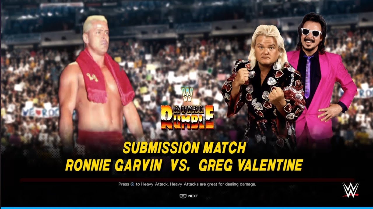 Ronnie Garvin vs Greg Valentine. Submission Match. Royal Rumble 90. WWE ...