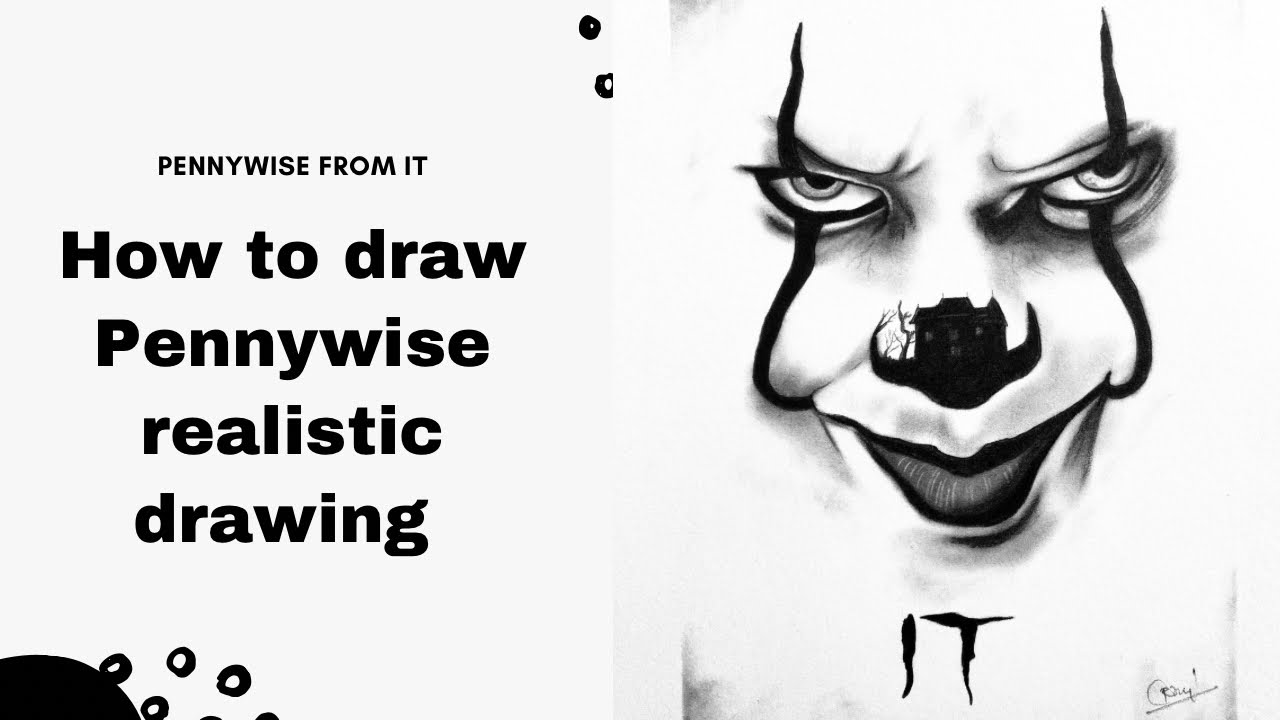 Pennywise 💀 realistic drawing with graphite pencil. - YouTube