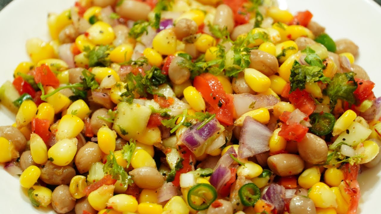 Healthy & Tasty Sweet Corn Chat | Sweet Corn & Peanut Chaat Recipe ...