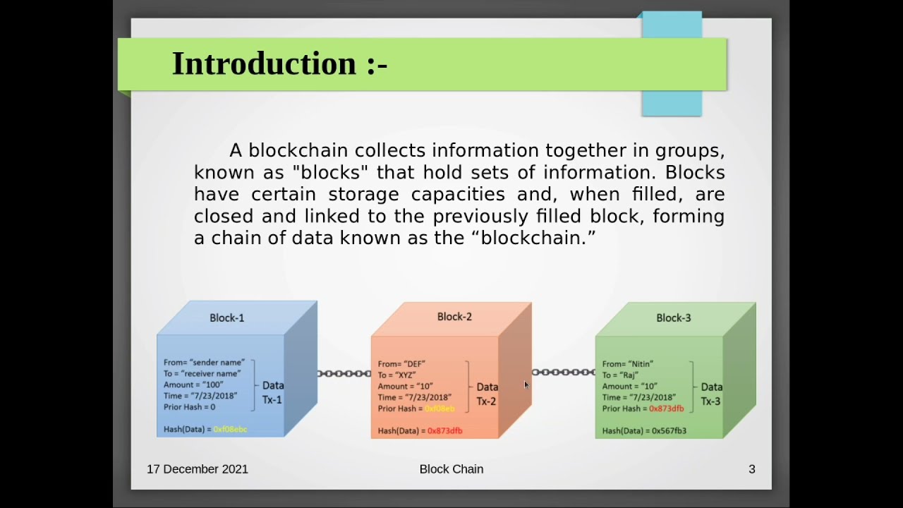 Block- Chain simple power point presentation || Seminar Topic - YouTube